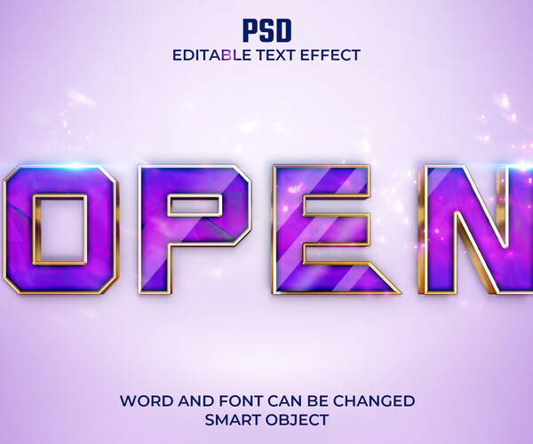 ArtStation - 3D Open PSD fully editable text effect. Layer style PSD ...