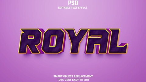 ArtStation - 3D Royal PSD fully editable text effect. Layer style PSD mockup template. | Artworks