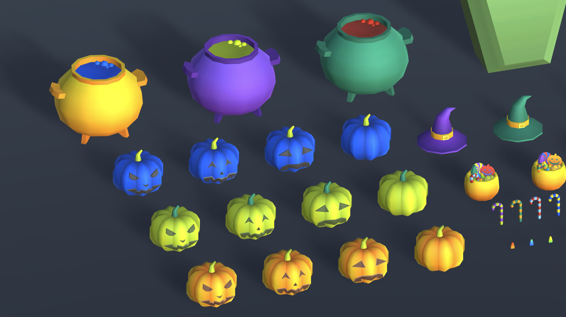 ArtStation - 3D props - Mystical Cartoon Halloween Pack 73 low poly ...