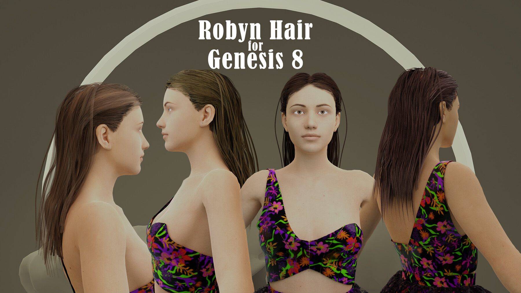 ArtStation - Sleek Robyn Hair.blend file | Game Assets