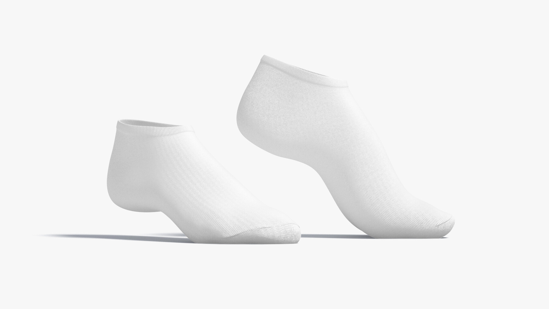 ArtStation - White Low-cut Socks stand on tiptoe - fabric sox pair ...