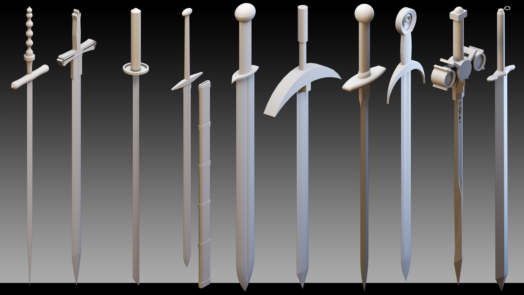 ArtStation - 100 Swords- Kitbash- High detail 3d models | Resources