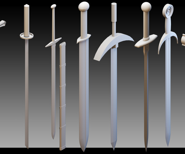 ArtStation - 100 Swords- Kitbash- High detail 3d models | Resources