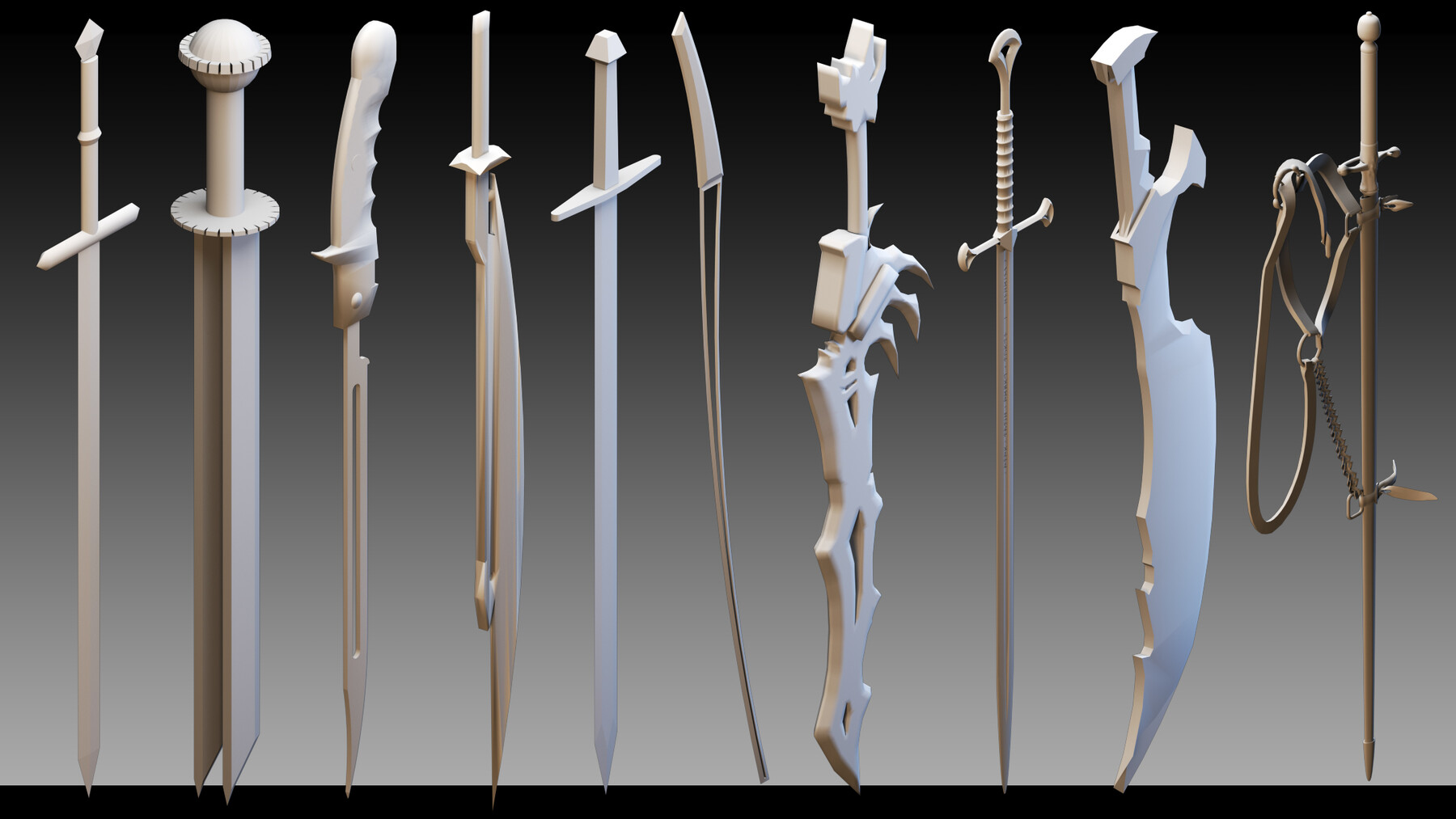 ArtStation - 100 Swords- Kitbash- High detail 3d models | Resources
