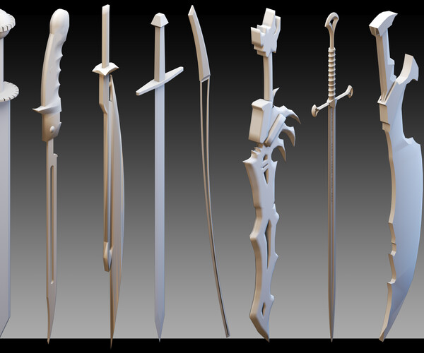 ArtStation - 100 Swords- Kitbash- High detail 3d models | Resources