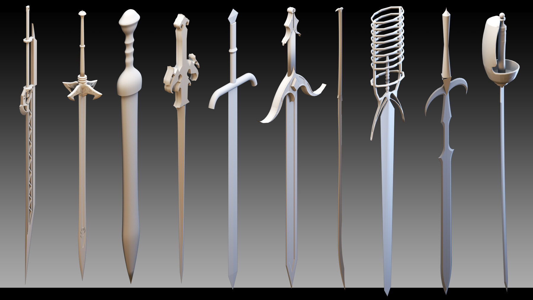 ArtStation - 100 Swords- Kitbash- High detail 3d models | Resources