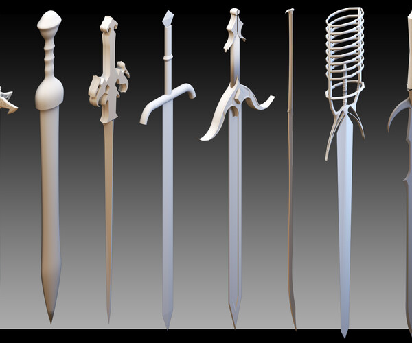 ArtStation - 100 Swords- Kitbash- High detail 3d models | Resources