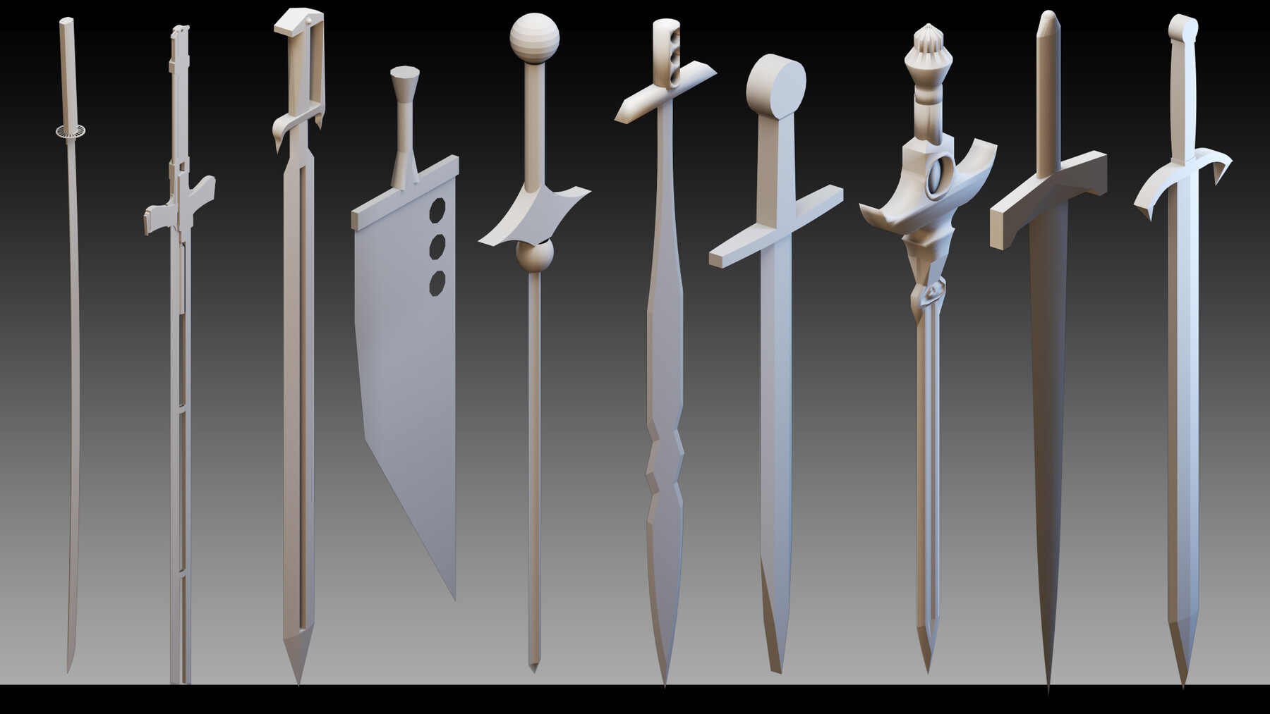 ArtStation - 100 Swords- Kitbash- High detail 3d models | Resources