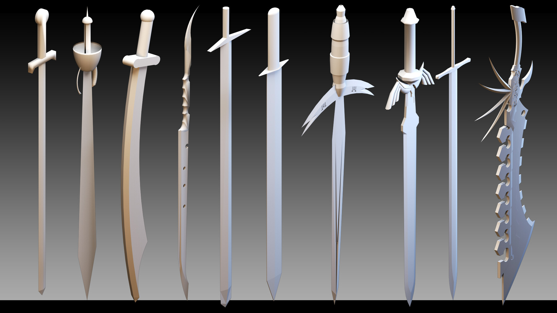 ArtStation - 100 Swords- Kitbash- High detail 3d models | Resources
