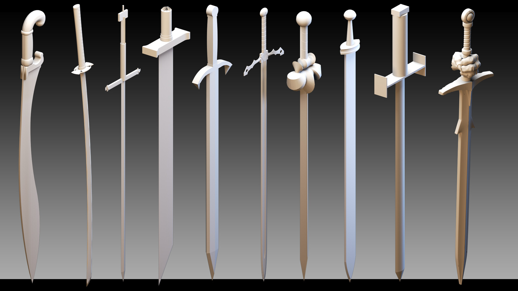 ArtStation - 100 Swords- Kitbash- High detail 3d models | Resources