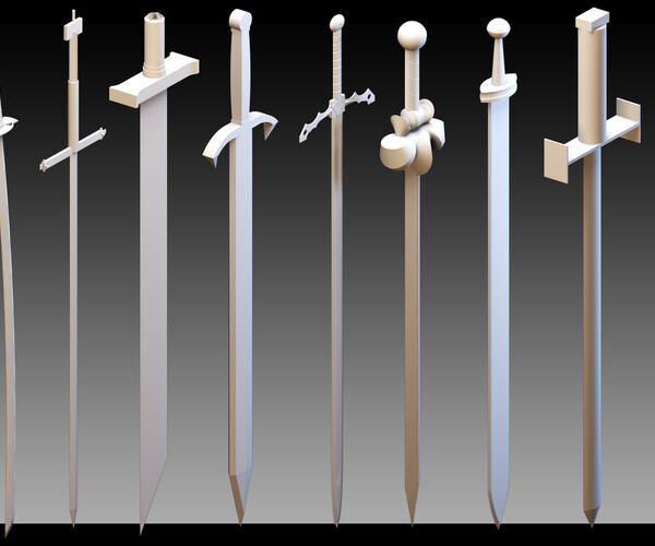 ArtStation - 100 Swords- Kitbash- High detail 3d models | Resources