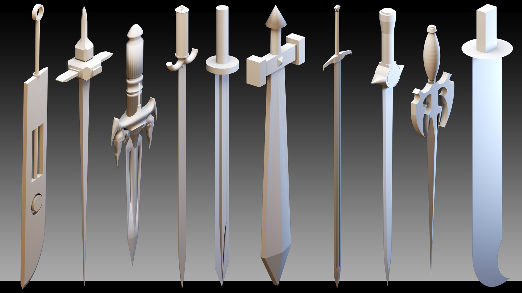 ArtStation - 100 Swords- Kitbash- High detail 3d models | Resources
