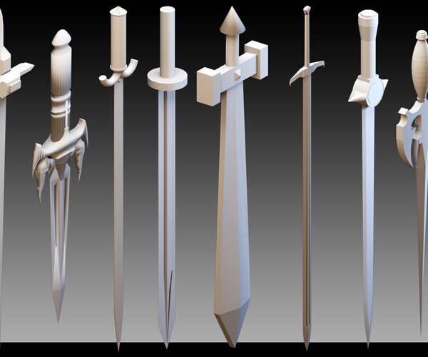 ArtStation - 100 Swords- Kitbash- High detail 3d models | Resources