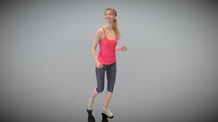 ArtStation - Smiling young woman running 371 | Game Assets