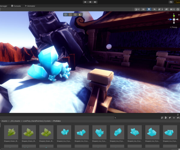 ArtStation - Low Poly Hand Painted Fantasy Crystals Pack for Unity ...