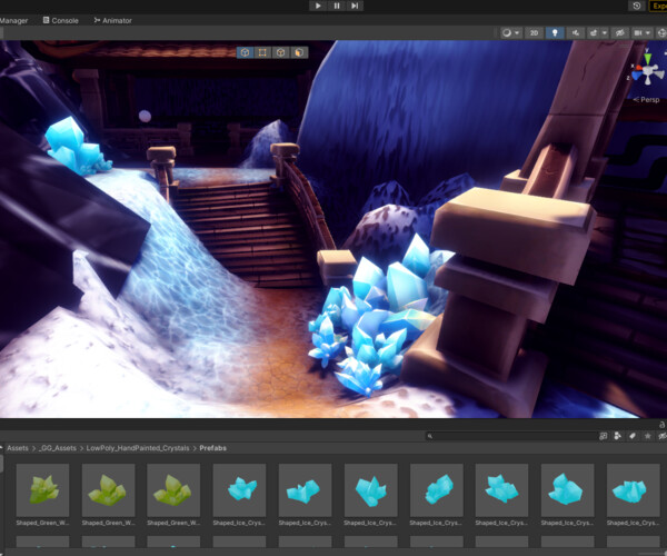 ArtStation - Low Poly Hand Painted Fantasy Crystals Pack for Unity ...