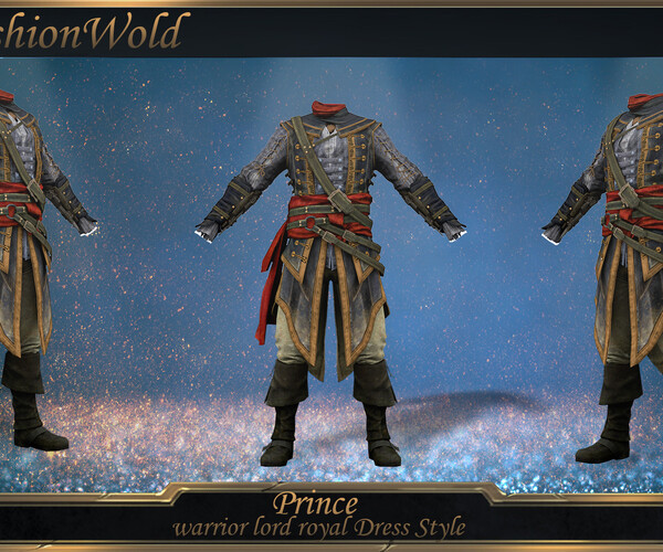 ArtStation - 3D model Prince warrior lord royal Dress Style | Game Assets ArtStation - 3D model Prince warrior lord royal Dress Style | Game Assets