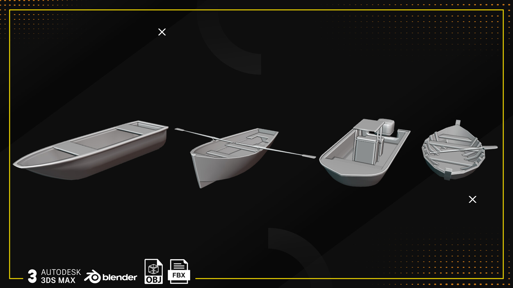 ArtStation - 15 Boat Base Mesh | Game Assets