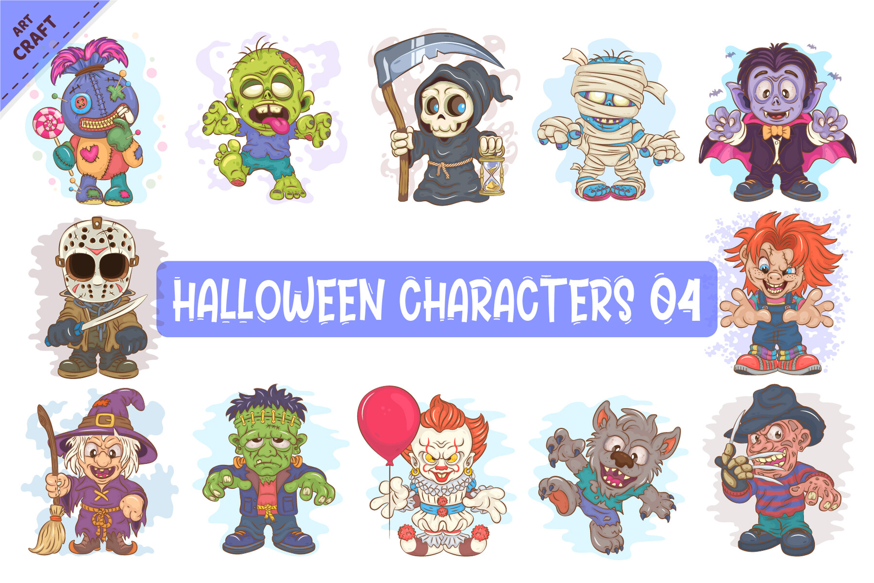 ArtStation - Bundle of Halloween Characters 04. Clipart. | Artworks