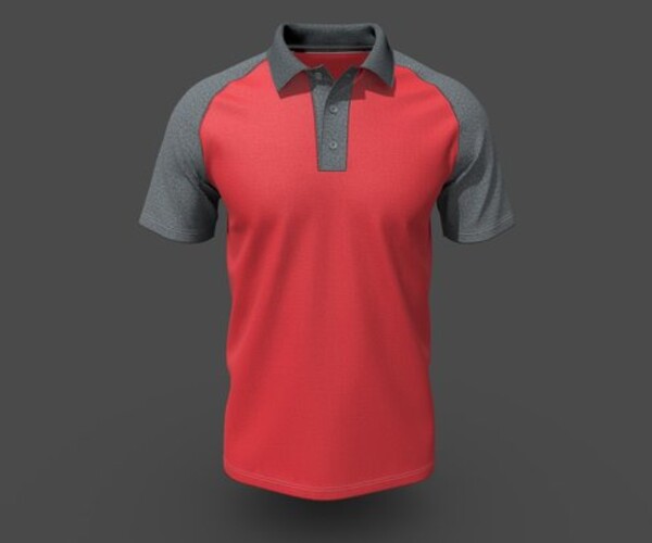 ArtStation - Men Raglan SS Polo | Game Assets