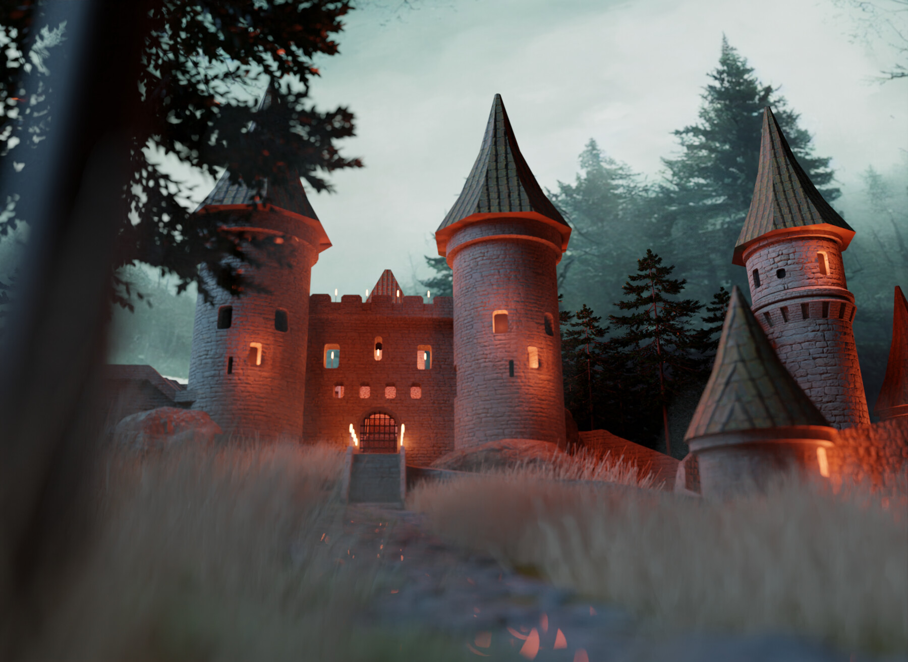 ArtStation - 3d Lowpoly Medieval Castle | Game Assets