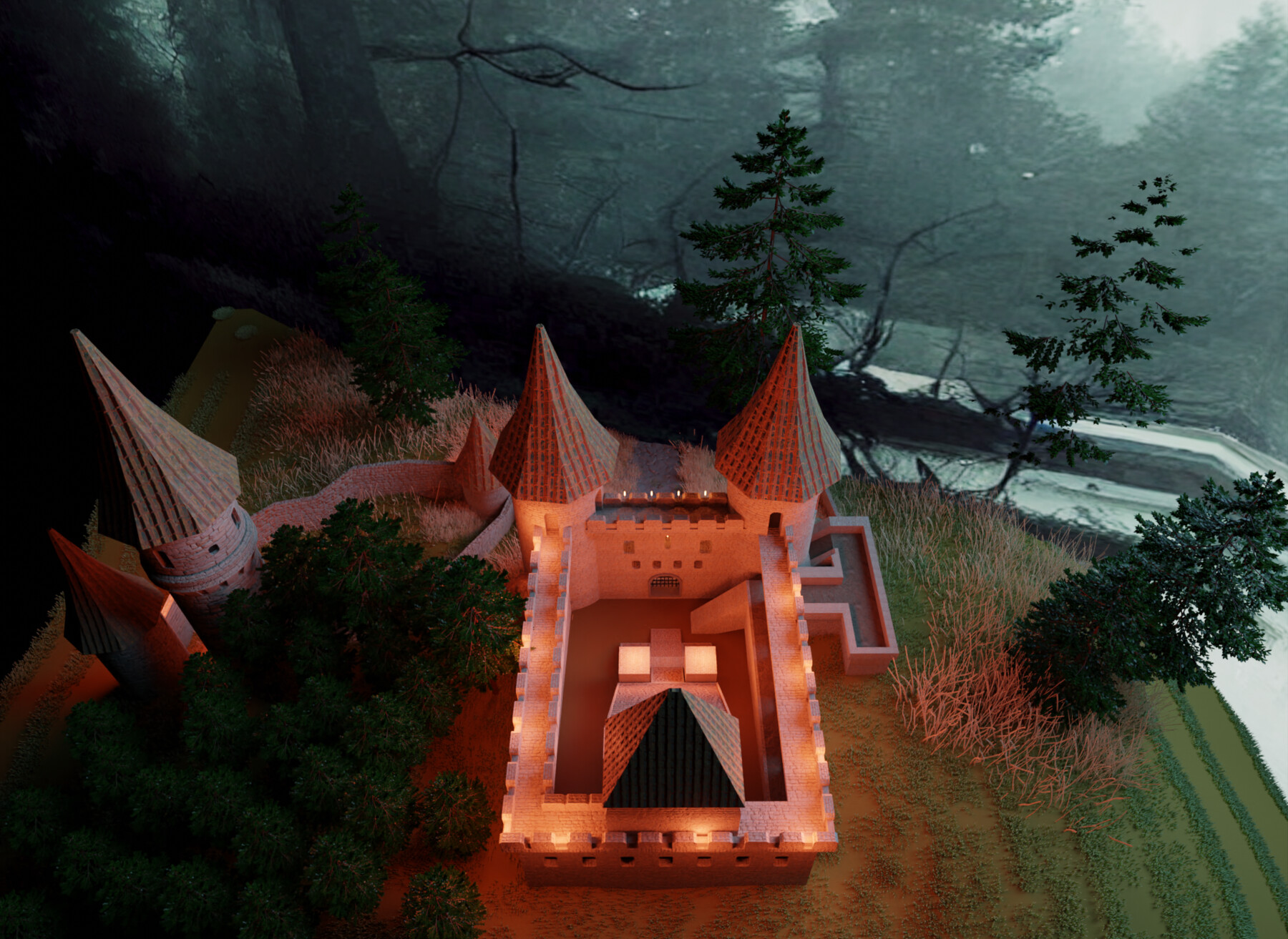 ArtStation - 3d Lowpoly Medieval Castle | Game Assets