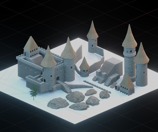ArtStation - 3d Lowpoly Medieval Castle | Game Assets