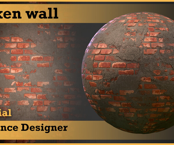 ArtStation - broken wall material - VOL 01 - substance designer | Game ...