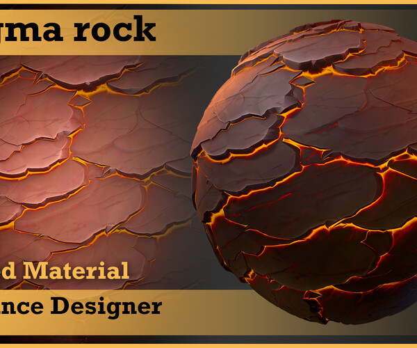 ArtStation - magma rock Stylized - VOL 01 - substance designer | Game ...