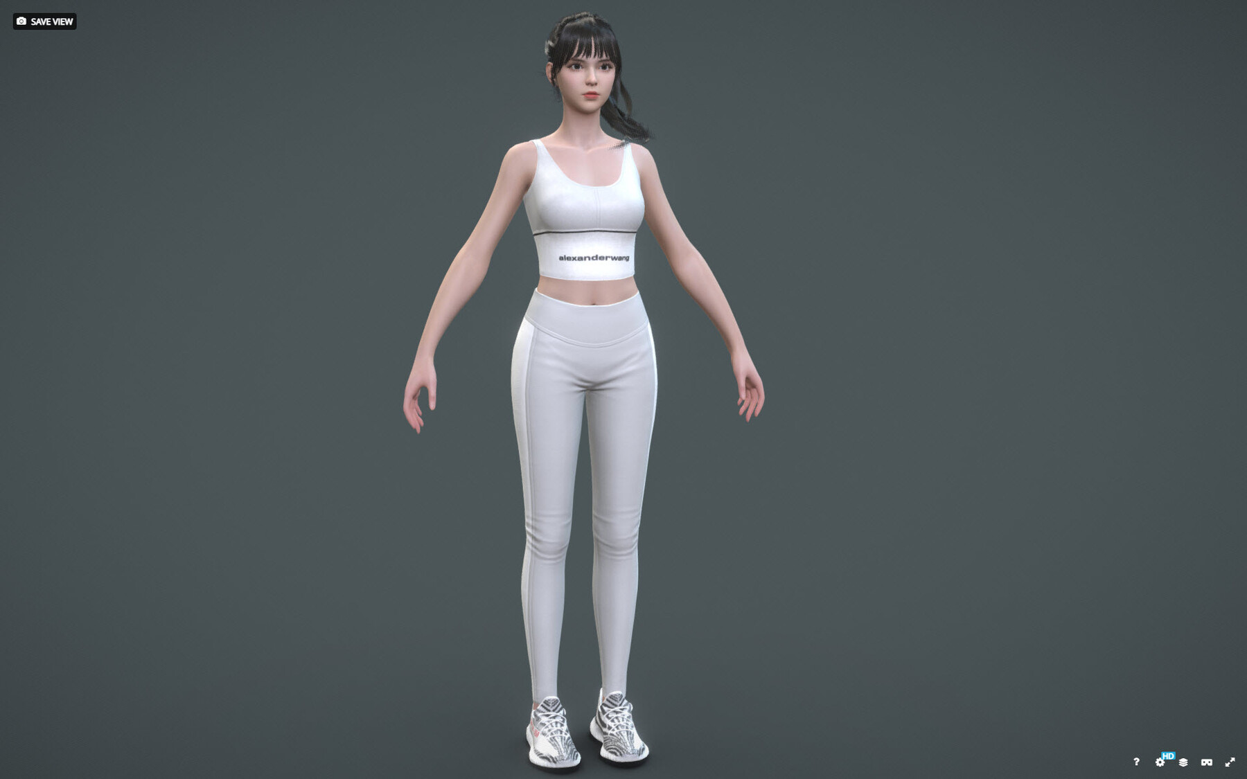 ArtStation - Rigged Female Character Fitness yoga sport suit avatar sports fitness pants gym ...