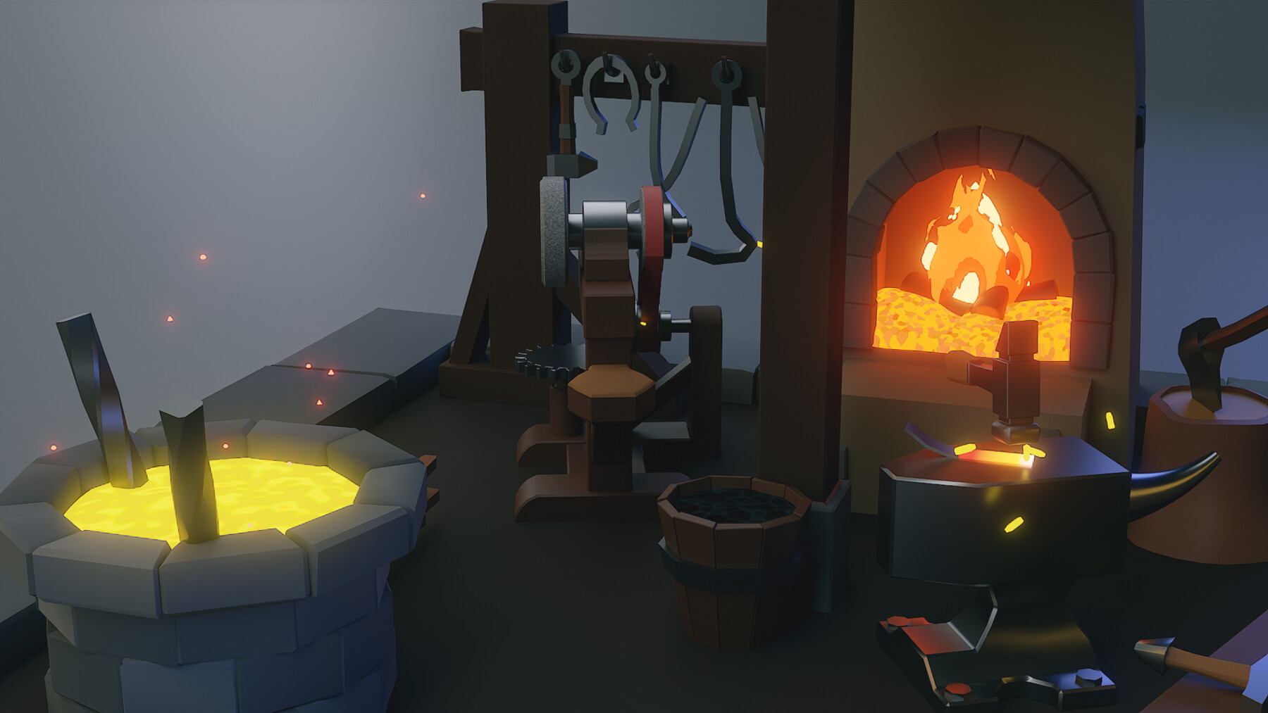 ArtStation - Blender 3 Animated Stylized Blacksmith House | 3D ...
