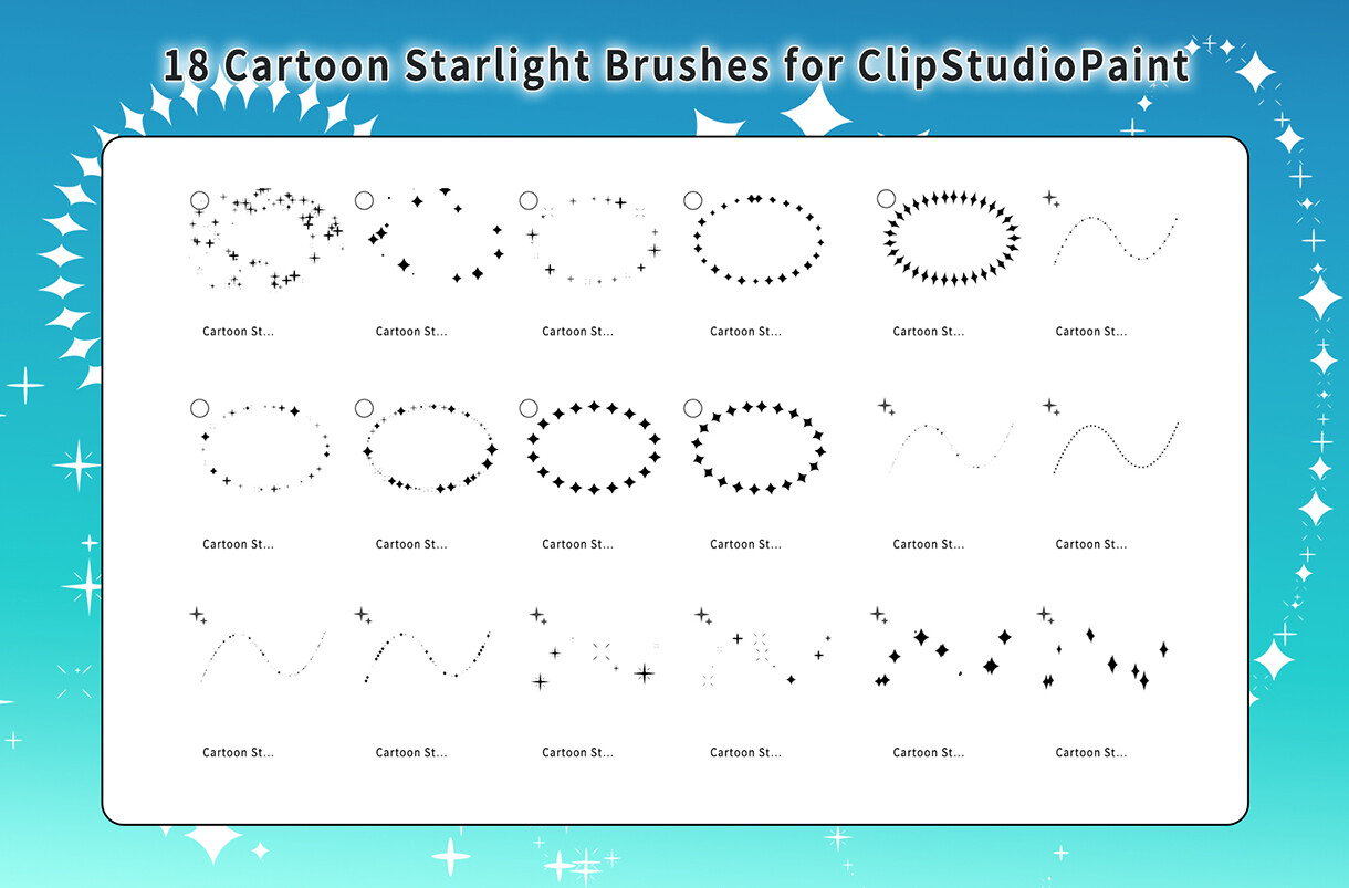 ArtStation - 18 Cartoon Starlight Brushes for ClipStudioPaint/8 PNG ...