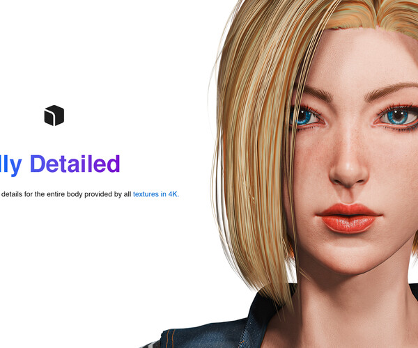 ArtStation - Android 18 DBZ - Game Ready 3D model - UE4- low-poly 3d ...