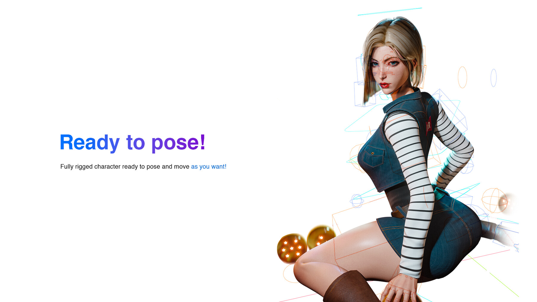 ArtStation - Android 18 DBZ - Game Ready 3D model - UE4- low-poly 3d model | Game Assets