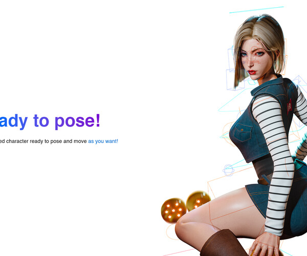 ArtStation - Android 18 DBZ - Game Ready 3D model - UE4- low-poly 3d model | Game Assets