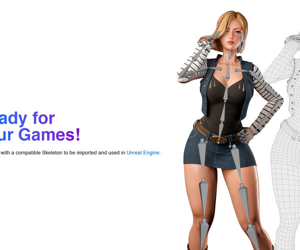 ArtStation - Android 18 DBZ - Game Ready 3D model - UE4- low-poly 3d model | Game Assets