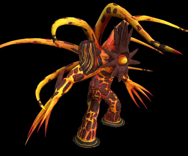 ArtStation - Low-poly model of the character Lava Creature | Game Assets