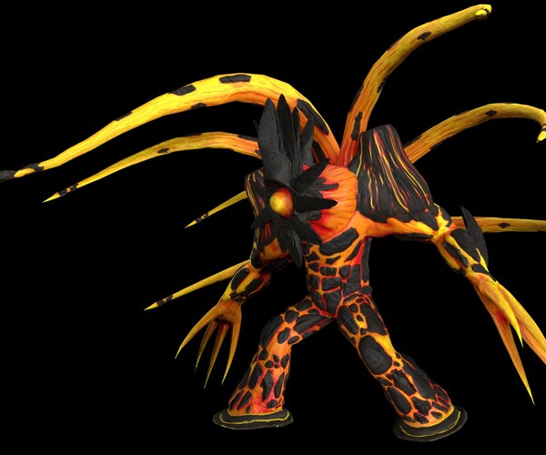 ArtStation - Low-poly model of the character Lava Creature | Game Assets