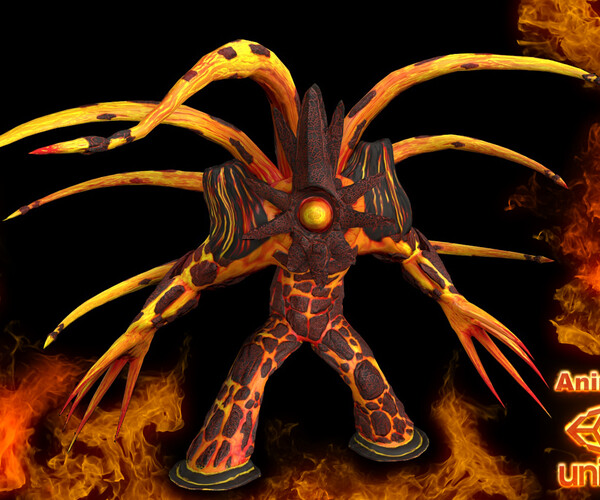 ArtStation - Low-poly model of the character Lava Creature | Game Assets