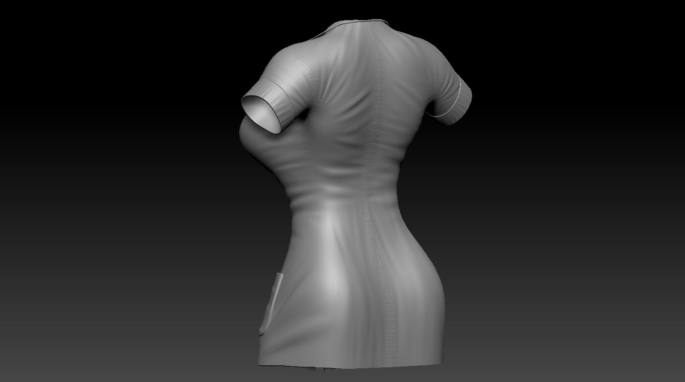 ArtStation - High-poly model nurse's gown | Resources