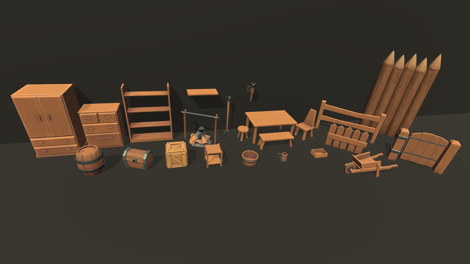 ArtStation - Stylized Wood Props | Game Assets