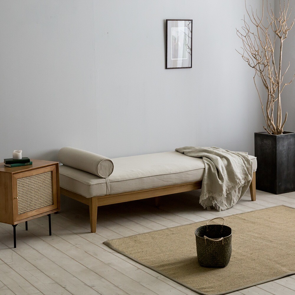 ArtStation - Hannah Oak Solid Wood Linen Daybed Sofa | Resources