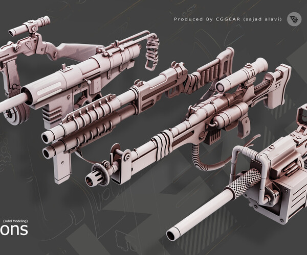 ArtStation - gun(weapon) 3d model | Game Assets