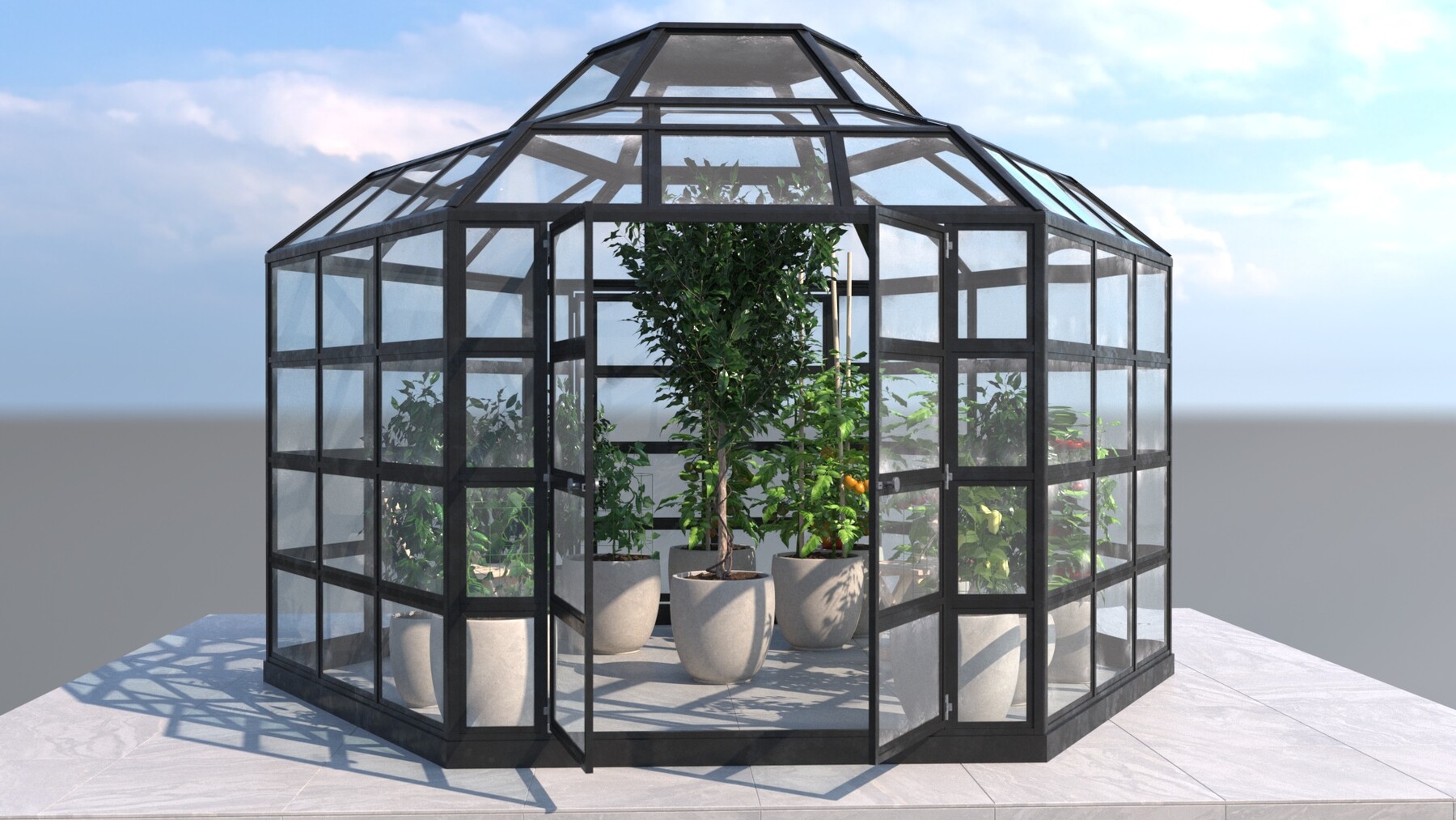 ArtStation - Greenhouse hexagon 3D model | Resources