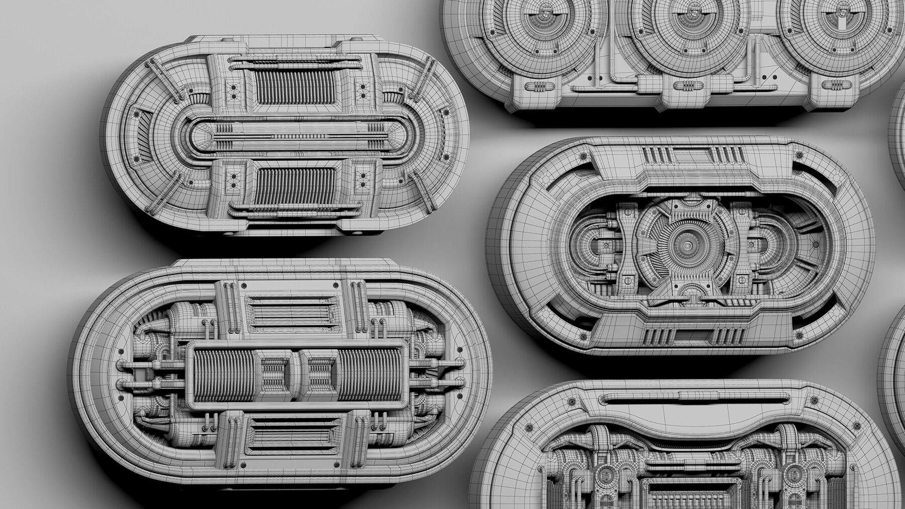 ArtStation - Sci-Fi Kitbash Hard Surface subdivision ready 3D model ...