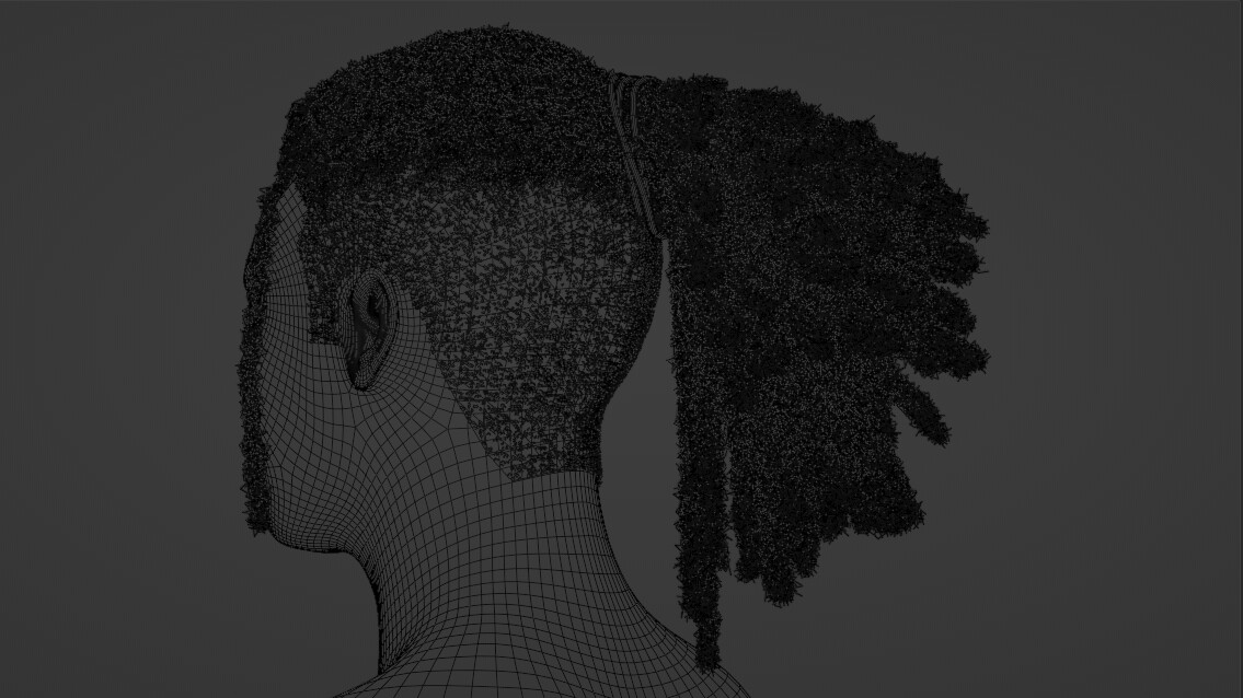 ArtStation - Dreads Ponytail with Fade Hair | Game Assets