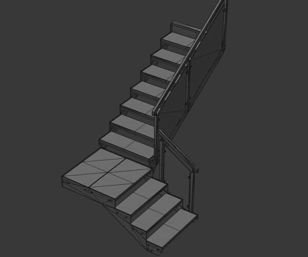ArtStation - Stair metal 3D model | Resources
