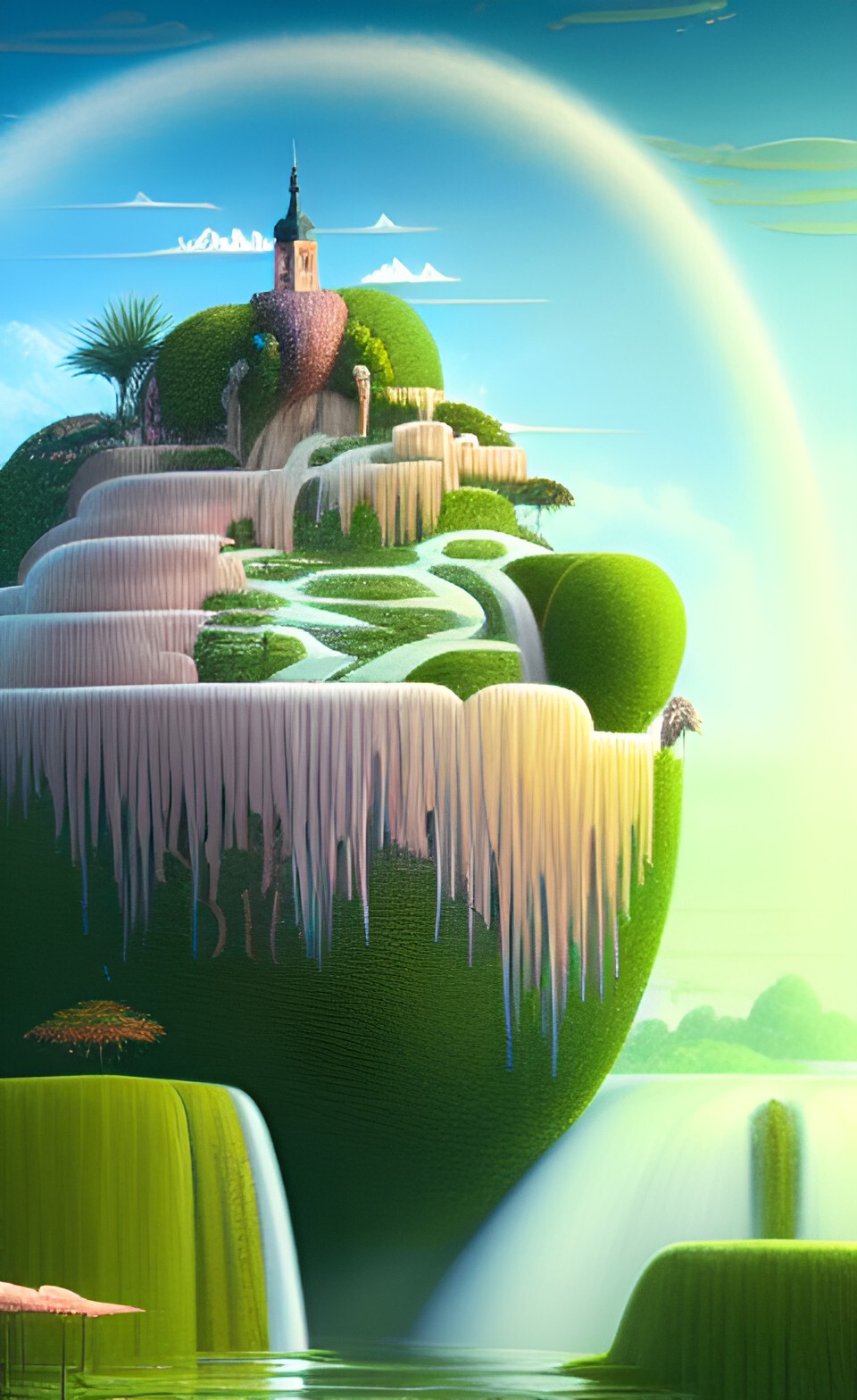 ArtStation - floating island waterfall 3600-jpg pack wombo art | Artworks