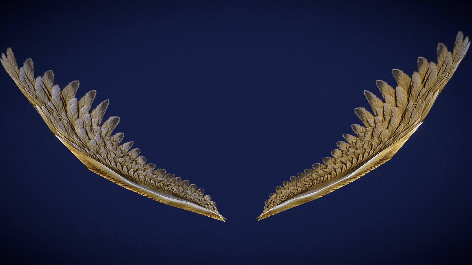 ArtStation - Low Poly Animated Golden Wings | Game Assets