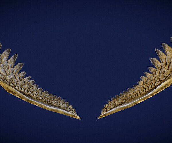ArtStation - Low Poly Animated Golden Wings | Game Assets